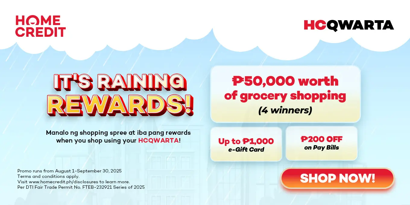 It's Raining Rewards with Home Credit Card or HCQWARTA!